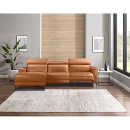 OTTO home Ecksofa &raquo;LUND, L-Form, 261cm, man. o. elektr. Relaxfunktion (mit USB-A)&laquo; und Kopfteilverstellung braun Echtleder 100% Echtleder;Kunstleder 