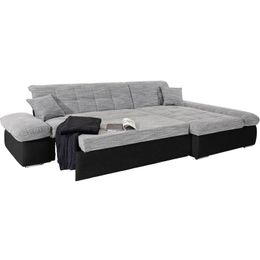 DOMO collection Ecksofa &raquo;Moric, L-Form, XXL-Sofa - Breite 300cm, viel Platz, auch in Cord&laquo; wahlweise mit Bettfunktion und Armteilverstellung, schwarz-