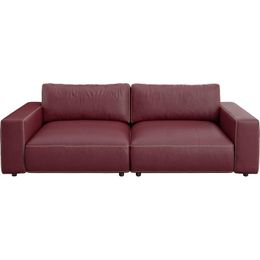 Musterring Big-Sofa &raquo;LUCIA&laquo; in vielen Qualit&auml;ten und 4 unterschiedlichen N&auml;hten, 2,5-Sitzer rot Flachgewebe FLORIS (100% Polyester);Flachgewebe VALMONT (60% 