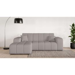 OTTO home Ecksofa &raquo;CASSY L-Form, Schlafsofa mit Bettkasten, Ma&szlig;e B/T/H: 245/165/88 cm&laquo; mit 2 R&uuml;ckenkissen, Recamiere rechts oder links bestellbar grau