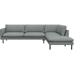 FLEXLUX Ecksofa &raquo;Bolzano, elegant und bequem, L-Form&laquo; Sitzaufbau mit Kaltschaum & Stahl-Wellen, lose Sitz -& R&uuml;ckenkissen blau 62% Polyester, 17% 