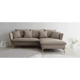 OTTO home Ecksofa &raquo;MERLE, 258 cm, L-Form, traumhafter Cord,&laquo; mit Bettfunktion und Bettkasten, Liegefl&auml;che 224 x 139 braun 100% Polyester;Federung 