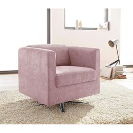Home Affaire Sessel &raquo;Bob Drehsessel, Clubsessel und Cocktailsessel - alles passt&laquo; drehbar mit Sternfu&szlig; rosa Feinstruktur weich (92% Polyester, 8% 