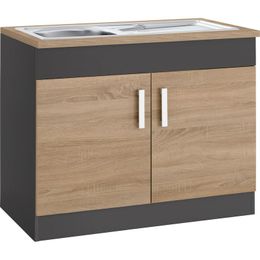KOCHSTATION Sp&uuml;lenschrank &raquo;KS-Gera&laquo; Breite 100 cm grau