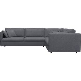 FLEXLUX Ecksofa &raquo;Lovane, elegant und zeitlos, bequem, L-Form&laquo; Weich & anschmiegsam, gro&szlig;e Sitztiefe auf Kaltschaum, Dekokissen inkl. blau 62% 