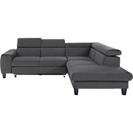 COTTA Ecksofa &raquo;Morven L-Form&laquo; wahlweise mit Bettfunktion, Bettkasten & Wireless-Charger grau Microfaser PRIMABELLE (100% Polyester);Flachgewebe (100% 