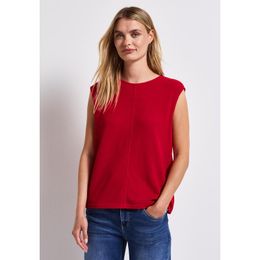 Street One Damen Street One Stricktop mit Rundhals rot 42