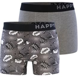 Happy Shorts Retroshorts ' Trunks #2 ' Herren Gr&ouml;&szlig;e L graumeliert