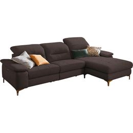 Home Affaire Ecksofa &raquo;Basel L-Form&laquo; mit vollmotorischer Relaxfunktion und motorischer Recamiere braun Luxus-Mikrofaser Lederoptik: 100% Polyester, ;