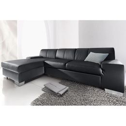 DOMO collection Ecksofa &raquo;Star, zeitlose Formensprache, elegante Optik, Breite 248cm, L-Form&laquo; wahlweise mit Bettfunktion schwarz Softlux -Kunstleder;