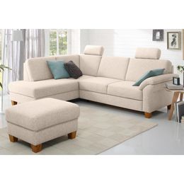 Home Affaire Ecksofa &raquo;Borkum L-Form, B: 249 cm - OTTO. Verl&auml;ssliche Qualit&auml;t.&laquo; optional Bettfunktion, Federkern beige Struktur (100% Polyester);Luxus-