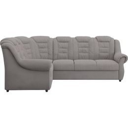 Home Affaire Ecksofa &raquo;Boston L-Form&laquo; mit hoher R&uuml;ckenlehne, wahlweise mit Bettfunktion & Stauraum silber 100% Polyester
