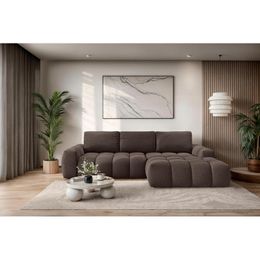 OTTO home Ecksofa &raquo;AZITA L-Form, 270 cm - OTTO. Verl&auml;ssliche Qualit&auml;t.&laquo; wahlweise als Schlafsofa m. Bettkasten, Bubble-Optik braun 100% Polyester