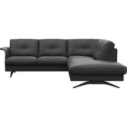 FLEXLUX Ecksofa &raquo;Glow, super bequem durch hochwertigem Sitzaufbau mit Federkern, L-Form&laquo; Modernes skandinavisches Design schwarz 100% Echteder