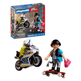 Playmobil Konstruktions-Spielset &raquo;Verfolgungsjagd mit Motorrad (72079), City Action&laquo; Made in Europe Konstruktions-Spielset