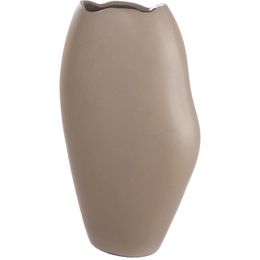 Casablanca by Gilde Tischvase &raquo;Helena, Dekovase&laquo; Vase aus Aluminium, mit geschwungenem Rand, H&ouml;he ca. 33 cm beige Aluminium