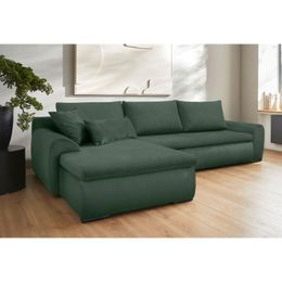 Home Affaire Ecksofa &raquo;Win L-Form, B: 285 cm - OTTO. Verl&auml;ssliche Qualit&auml;t.&laquo; mit 2 Zierkissen, optional Bettfunktion & Bettkasten gr&uuml;n 100% Polyester