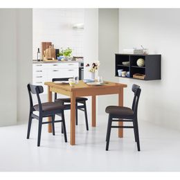 Esstisch &raquo;Basic Dinex, ausziehbar, mit Einlegeplatten - Furnier/Massivholz&laquo; Furnier / Massivholz, in zwei Breiten, stabiler d&auml;nische Design Tisch rot 