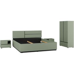 OTTO home Schlafzimmer-Set &raquo;Cross, moderne, grifflose Optik, FSC-zertifiziert&laquo; Bett 180x200cm, 2 Nachtkommoden, Schrank 2-oder 4-t&uuml;rig, 4 Stk. tlg. 