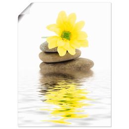 Artland Wandbild &raquo;Zen Spa Steine mit Blumen II&laquo; Zen 1 Stk. tlg. als Leinwandbild, Poster in verschied. Gr&ouml;&szlig;en gelb