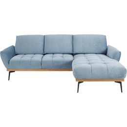 exxpo - sofa fashion Ecksofa &raquo;Palic, inkl. R&uuml;ckenverstellung, bequem, elegant, Breite 245cm, L-Form&laquo; vom Sofa zum Hochlehner. Hohe F&uuml;&szlig;e und Holzblende