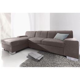 DOMO collection Ecksofa &raquo;Star, zeitlose Formensprache, elegante Optik, Breite 248cm, L-Form&laquo; wahlweise mit Bettfunktion grau Softlux -Kunstleder;
