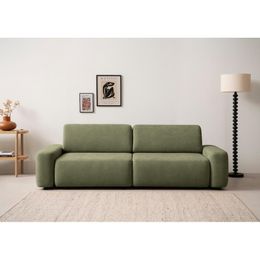 Home Affaire 3-Sitzer &raquo;TORGE (257cm), Sofa,Schlafsofa in Cord, Samtvelours, Struktur fein&laquo; rundes Design, Schlaffunktion u. Bettkasten, Liegefl&auml;che: 