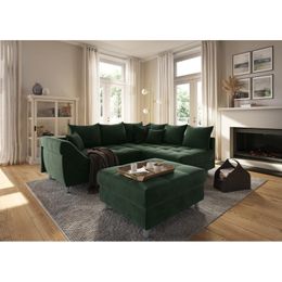 Collection AB Ecksofa &raquo;Innsbruck L-Form&laquo; inklusive Federkern, Recamiere links oder rechts montierbar gr&uuml;n Microfaser PRIMABELLE (100% Polyester), 