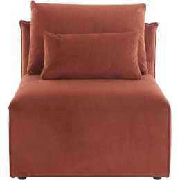 OTTO home Sessel &raquo;N&ouml;re&laquo; Modul - zum Zusammenstellen; in vielen Bezugsqualit&auml;ten und Farben orange Samtoptik (100% Polyester);Struktur (100% 