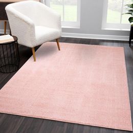 Carpet City Teppich &raquo;Softshine 2236&laquo; rechteckig 14 mm H&ouml;he L&auml;ufer, Hochflor, besonders weich, robust, Uni, Wohnzimmer pink Kunstfaser