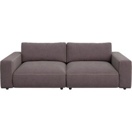 Musterring Big-Sofa &raquo;LUCIA&laquo; in vielen Qualit&auml;ten und 4 unterschiedlichen N&auml;hten, 2,5-Sitzer braun Flachgewebe FLORIS (100% Polyester);Flachgewebe VALMONT (60% 
