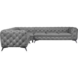 Home Affaire Chesterfield-Sofa &raquo;Ecksofa GLYNIS L-Form mit Wellenunterfederung, Ma&szlig;e B/T/H 323/264/75cm&laquo; aufw&auml;ndige Knopfheftung, moderne Chesterfield 