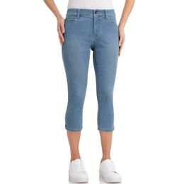Wonderjeans Damen wonderjeans Caprijeans Sommerhose mit Stretch blau 34, L&auml;nge 21
