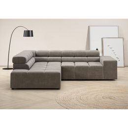 Home Affaire Ecksofa &raquo;Ancona, incl. Kopfteilverstellung + 3 Zierkissen, L-Form, Breite 249cm&laquo; wahlweise motorische Sitztiefenverstellung, B/T(H: 249/