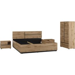 OTTO home Schlafzimmer-Set &raquo;Cross, moderne, grifflose Optik, FSC-zertifiziert&laquo; Bett 180x200cm, 2 Nachtkommoden, Schrank 2-oder 4-t&uuml;rig, 4 Stk. tlg. 
