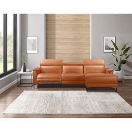 OTTO home Ecksofa &raquo;LUND, L-Form, 261cm, man. o. elektr. Relaxfunktion (mit USB-A)&laquo; und Kopfteilverstellung braun Kunstleder 100% Polyurethan