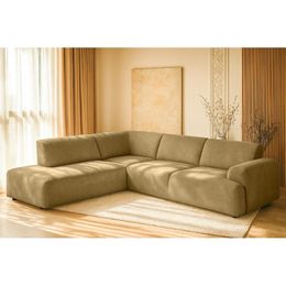 Home Affaire Ecksofa &raquo;Linkka, Breite 282 cm&laquo; L-Form, in einem weichen Chenille-Stoff, mit Wellenunterfederung gelb 90% PES, 10% Nylon