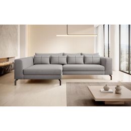 Home Affaire Ecksofa &raquo;Cross, mit softem Sitz, L-Form, wendbare Zierkissen, Breite 284 cm&laquo; Couch mit vielen Kissen, stylische Kreuznaht, elegante 
