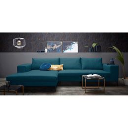 Home Affaire Ecksofa &raquo;Aurora, L-Form, mit extra breiter Recamiere, 324 x 170 cm (BxT)&laquo; Designsofa mit tollem Sitzkomfort, extra hohe Metallf&uuml;&szlig;e 