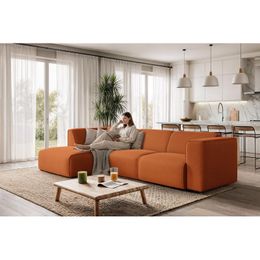 OTTO home Ecksofa &raquo;Merid L-Form, B: 295 cm - OTTO. Verl&auml;ssliche Qualit&auml;t.&laquo; jederzeit durch Module erweiterbar orange Struktur fein (100% Polyester);