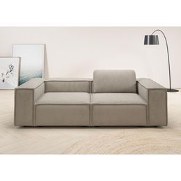 Home Affaire 2-Sitzer &raquo;Watertown, modernes Sofa 246 cm breit, auch in Feincord&laquo; stilvolles Sofa f&uuml;r 2 Personen mit extra breiter Sitzfl&auml;che beige 95% 