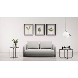 Trendmanufaktur 2-Sitzer &raquo;Shawn Designsofa mit elegant geschwungen Armlehnen, bequem&laquo; organischer Form, mit hochwertigem Bezug grau 100% Polyester