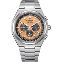Citizen Herren Chronograph Armbanduhr, Herren, Titan, Eco-Drive, Solar, Stoppfunktion, Saphirglas silber