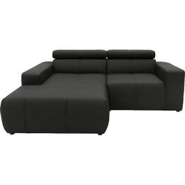 DOMO collection Ecksofa &raquo;Brandon, inkl. Kopfteilverstellung, B/T/H: 214/100/80 cm, L-Form&laquo; Mit Kopfteilverstellung, auch in Leder und Cord, L-Form 