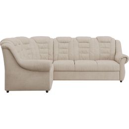 Home Affaire Ecksofa &raquo;Boston L-Form&laquo; mit hoher R&uuml;ckenlehne, wahlweise mit Bettfunktion & Stauraum beige 100% Polyester