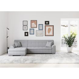 DOMO collection Ecksofa &raquo;Treviso viele Bez&uuml;ge, auch in Cord, L-Form, B/T/H: 267/80/83 cm&laquo; mit Bettfunktion, inkl. Zierkissen, Unser Dauertiefpreis 