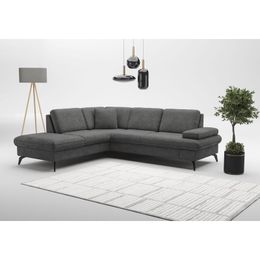 Sit & More sit&more Ecksofa &raquo;Morris Jubi L-Form, B: 238 cm&laquo; mit Armteilfunktion & 1 Zierkissen, optional Bettfunktion grau 100% Polyester