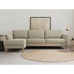 Home Affaire Ecksofa &raquo;MARSEILLE (279/152cm),L-Form, Rec. rechts/links, verschiedene Bez&uuml;ge&laquo; Massivholzbeine Eiche, Landhausstil, Wellenunterfederung 