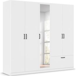 Rauch Dreht&uuml;renschrank &raquo;Kleiderschrank Schrank Garderobe W&auml;scheschrank BARI mit Spiegel&laquo; mit Schubasten au&szlig;en, moderner Griff in Graumetallic MADE IN 