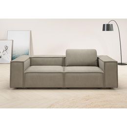 Home Affaire 2-Sitzer &raquo;Watertown, modernes Sofa 246 cm breit, auch in Feincord&laquo; stilvolles Sofa f&uuml;r 2 Personen mit extra breiter Sitzfl&auml;che grau 100% 